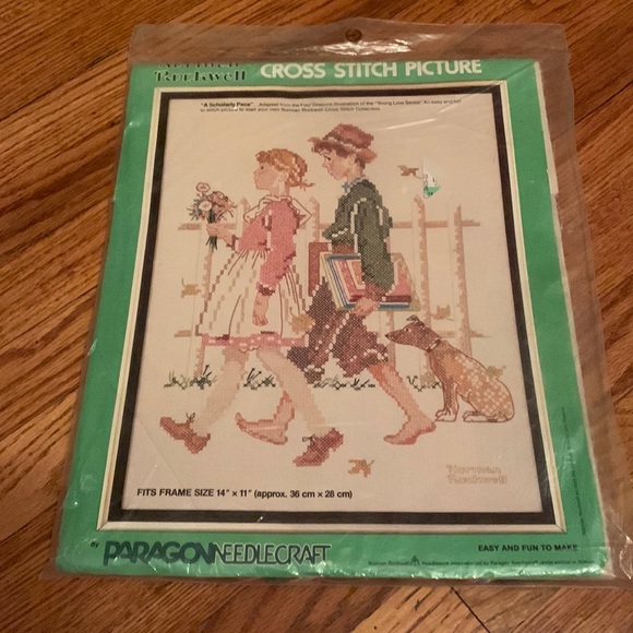 PARAGON | Office | Vintage Norman Rockwell Cross Stitch Pattern Fabric ...